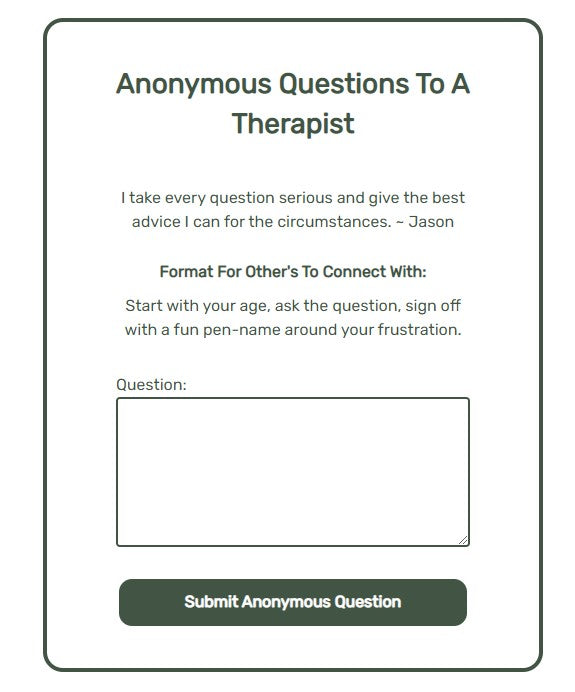 Submit Anonymous Question To Jason – The Hope Kit